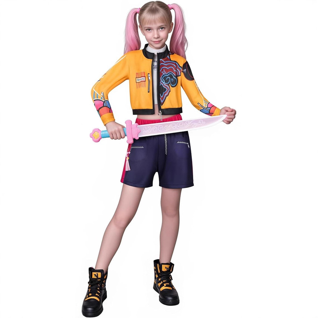 Kids Cos K-Pop: Demon Hunters Rumi Zoey Mira Cosplay Costume Set for ...