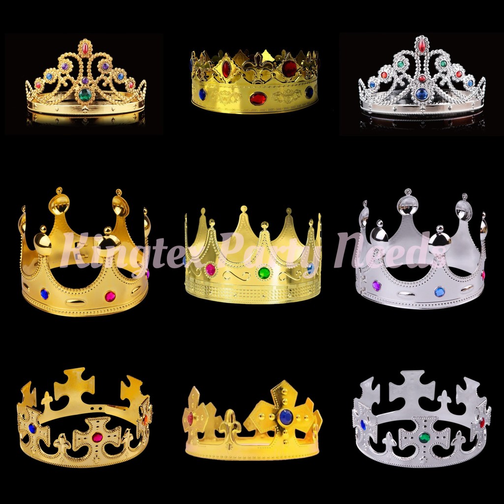 Crown Kids Birthday Crown King Queen Princess Crown Plastic Adjustable ...