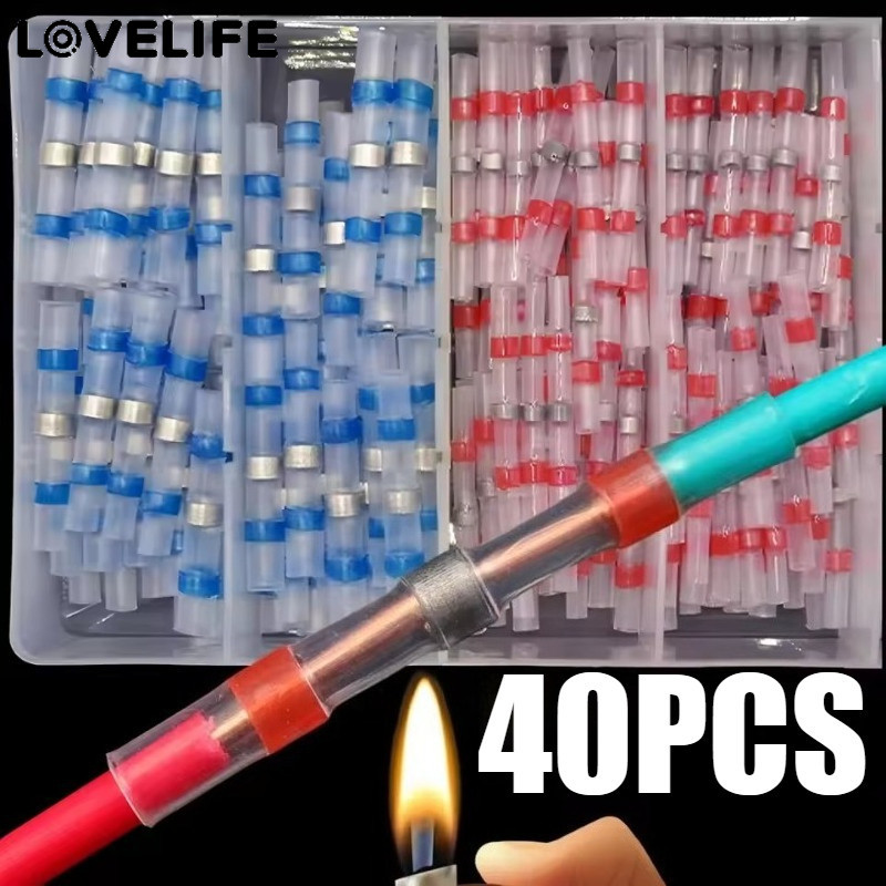 10-40Pcs Waterproof Solder Connectors - Sealing Tube - Electrical Butt ...