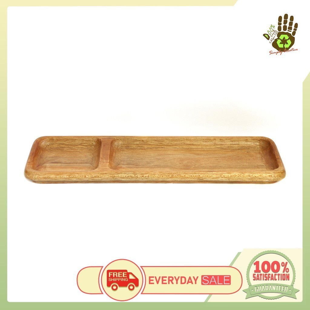Simply Creative Wooden Tray (Rectangular 2 Slot) | Shopee Philippines