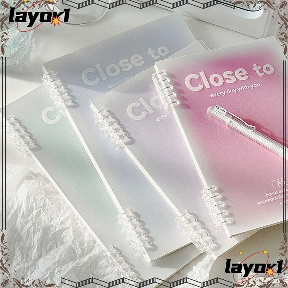 LAYOR1 Ring Binder Notepad, Horizontal Line Gradient Color Loose Leaf ...