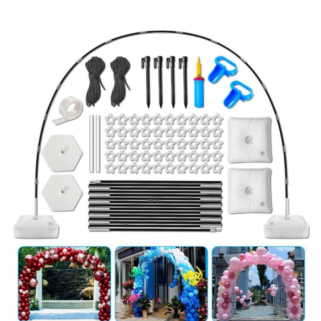 Balloon Arch Stand Kit 15pcs Pole Arc for Birthday Wedding Party ...