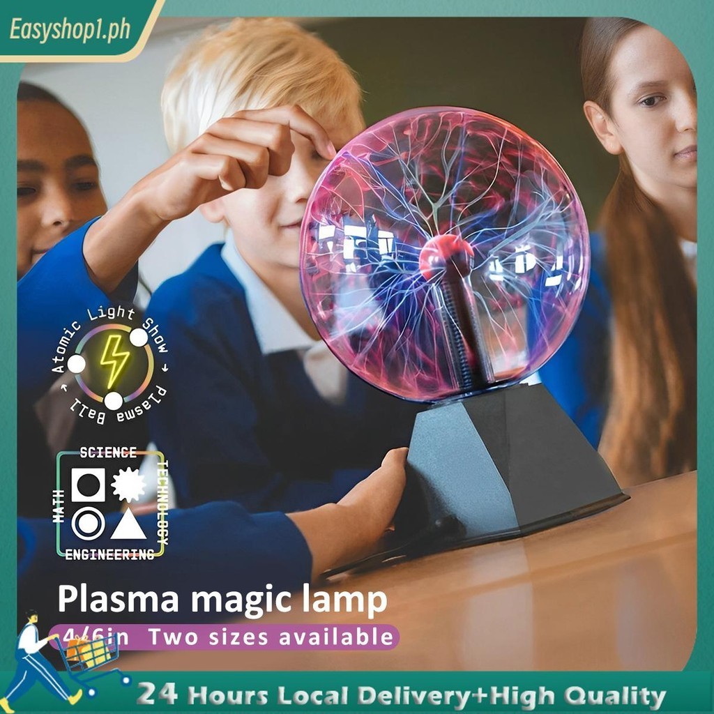 Plasma Ball Light 4/6inch Glass Plasma Ball Lamp Voice Control ...