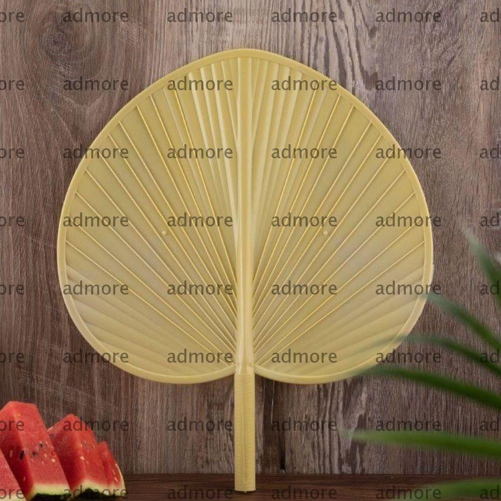 ADMORE~☆ Palm-Leaf Fan, Yellow Plastic Bushel Fan, Vintage Enlarged ...