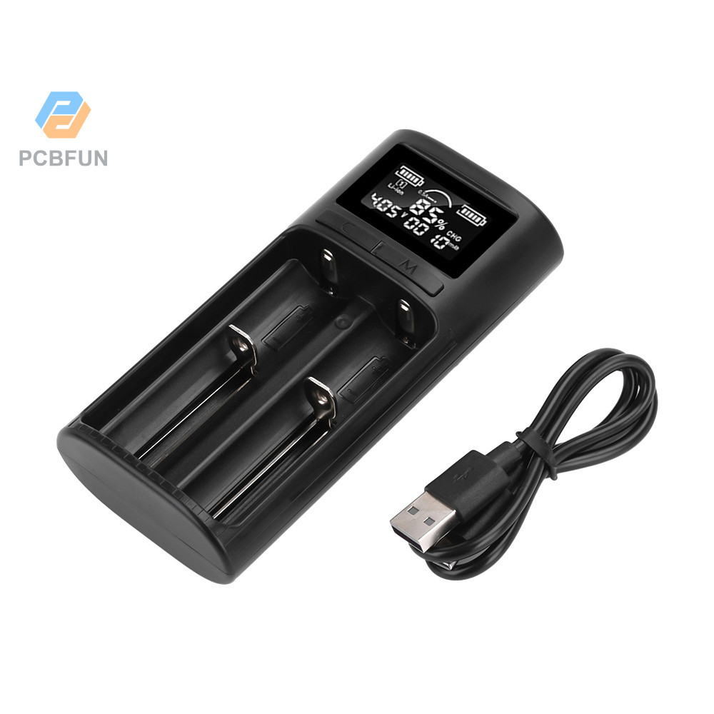Pcbfun 18650 21700 Li-ion Battery Charger LCD LCD Display Intelligent ...