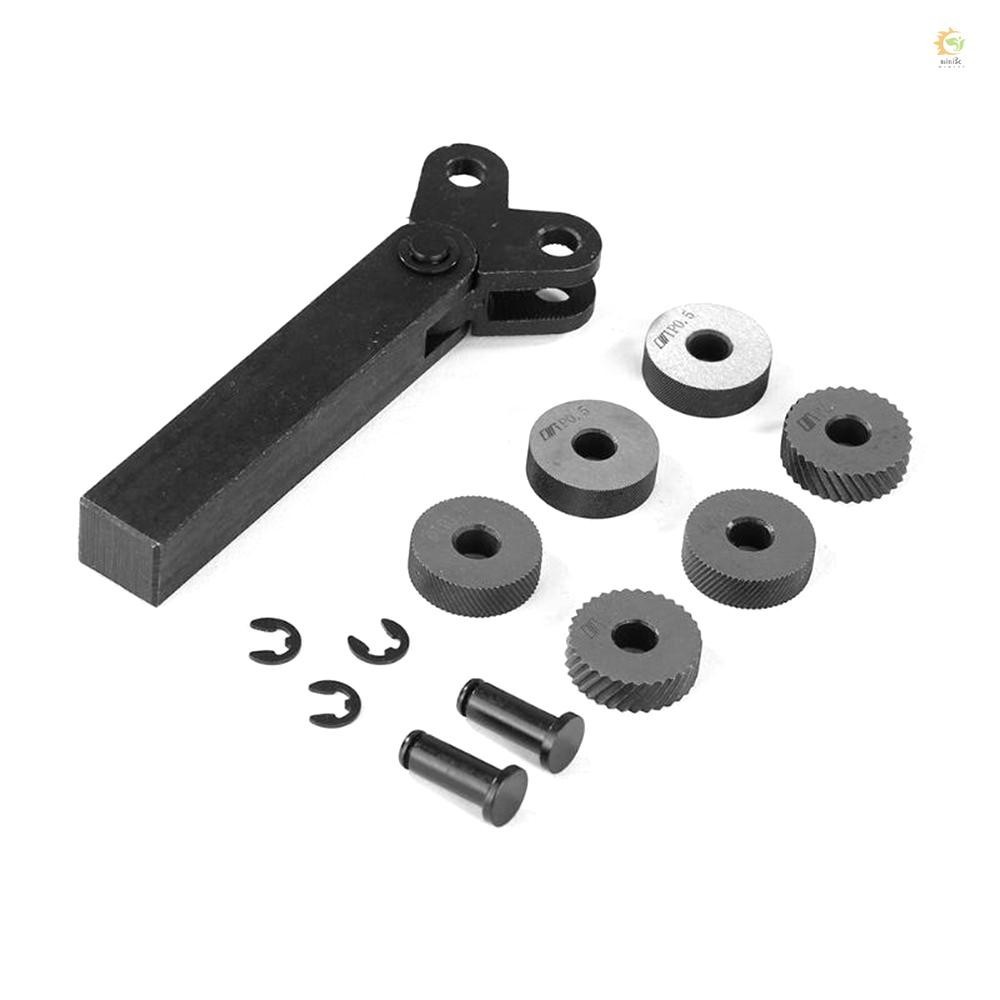 Mini3)7pcs Steel Dual Wheel Knurling Tool Set with 0.5mm 1mm 2mm Wheel ...