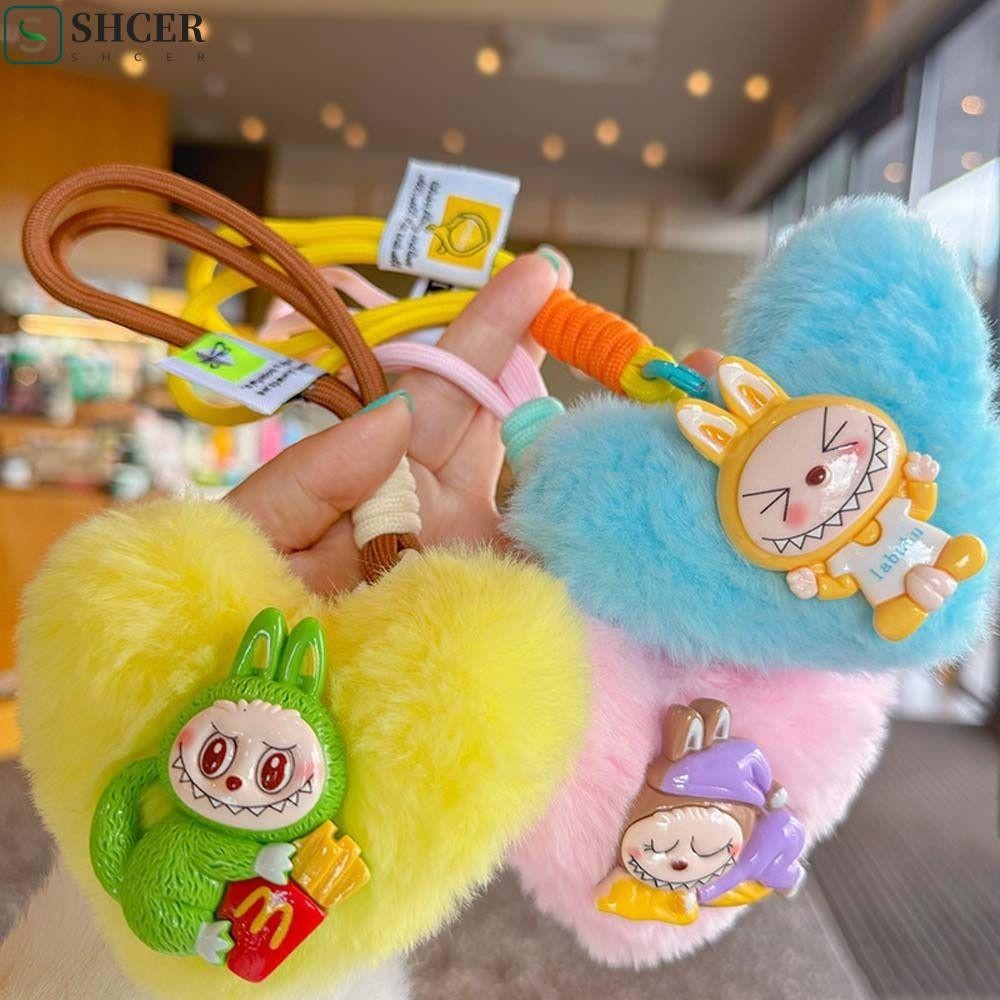 SHCER Labubu Keychains, Plush Dolls Keyrings Labubu Bag Hanging ...