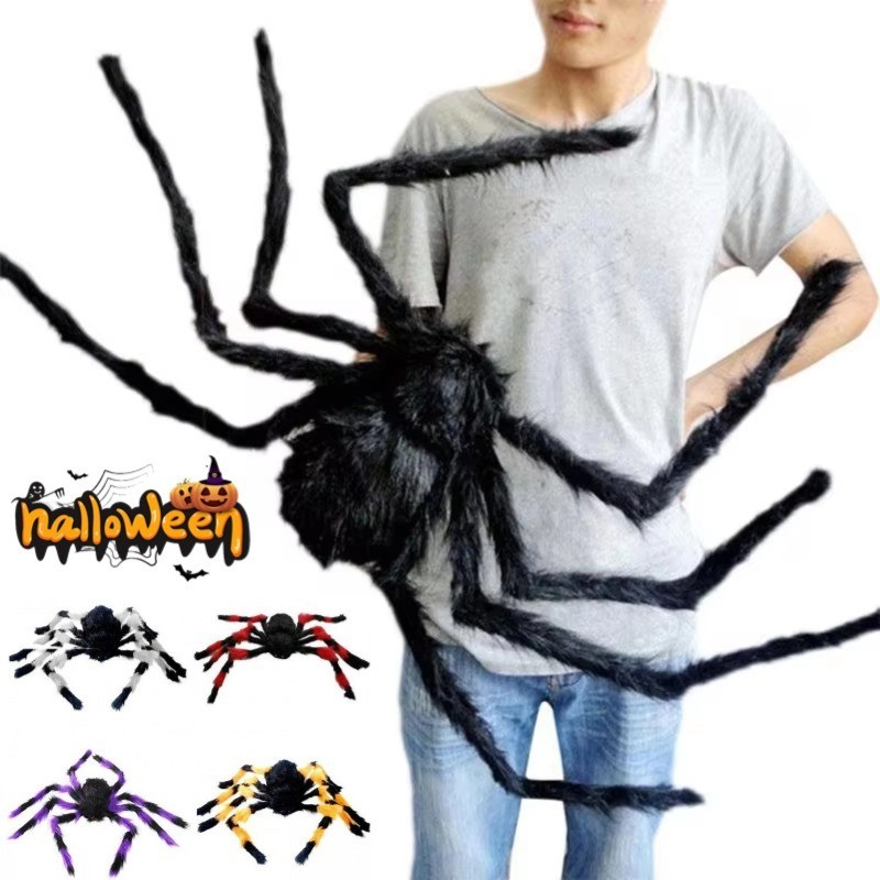 30/75/125cm Halloween Big Plush Spider Horror Halloween Decoration ...