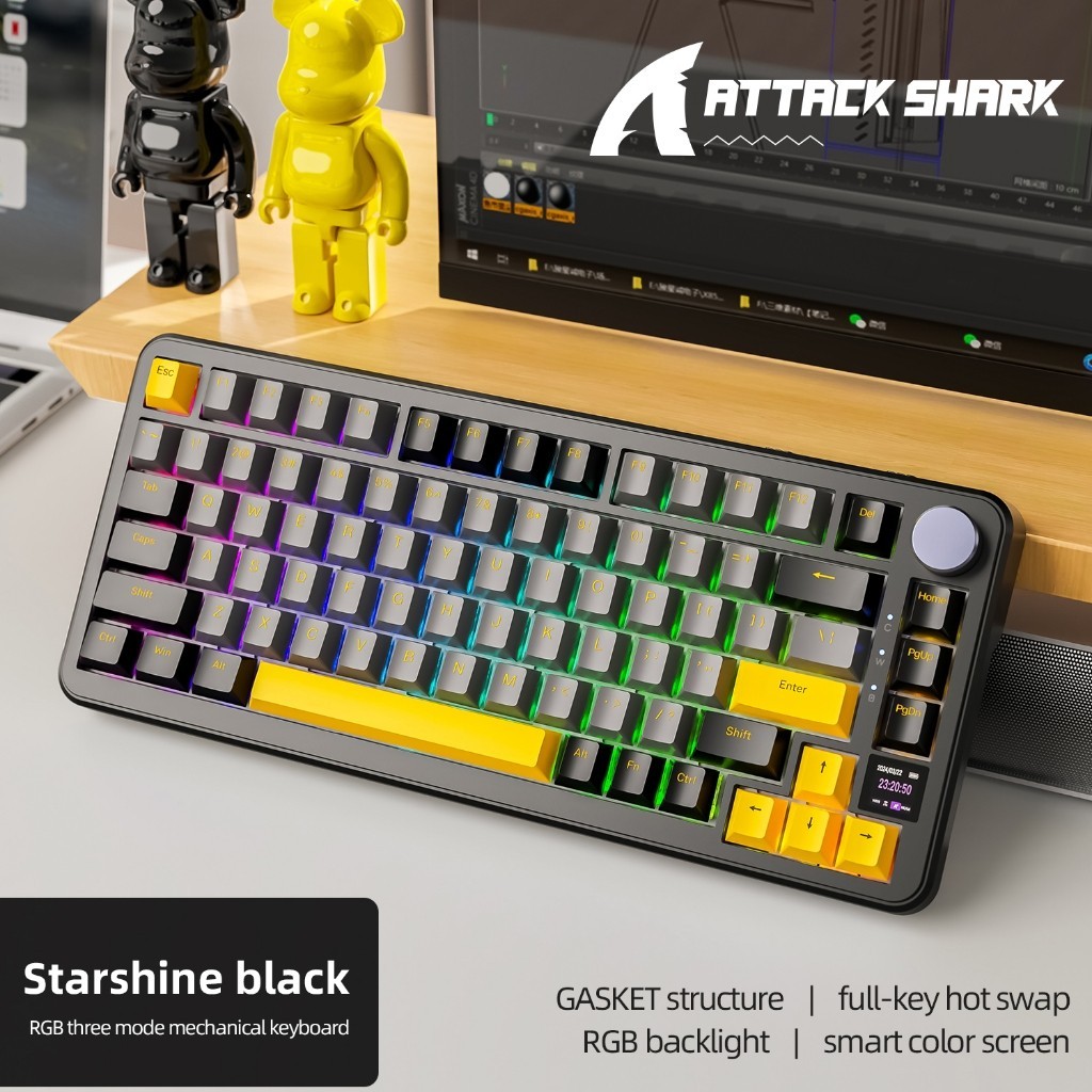 Attack Shark X85/X85 Pro Wireless Mechanical Keyboard 75% 80 Key RGB ...