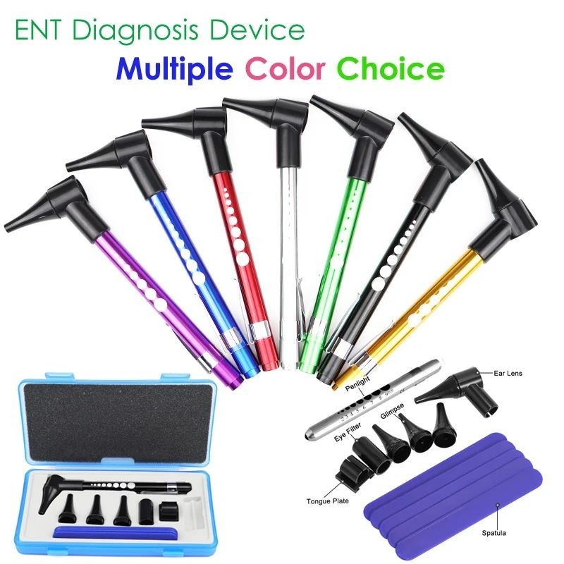 Basic Mini LED Portable Penlight Medical ENT Veterinary Otoscope Kit ...