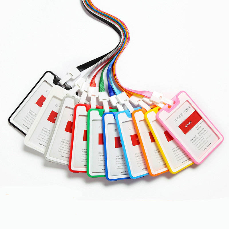 Colorful Transparent ID Card Waterproof Work Card Case With Hanging ...