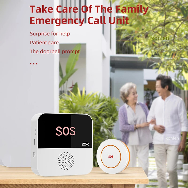 WIFI Elderly Caregiver Pager SOS Call Button Wireless Emergency Tuya ...