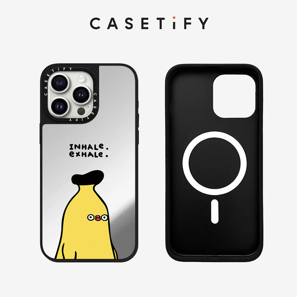 Magnetic Yellow Banana Man Mirror hard Phone Case Casing For IPhone 15 ...
