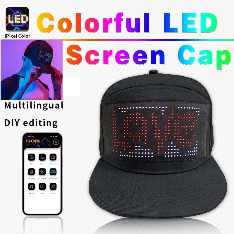 Unisex Baseball Cap 5V USB Rechargeable Bluetooth APP Programmable LED ...