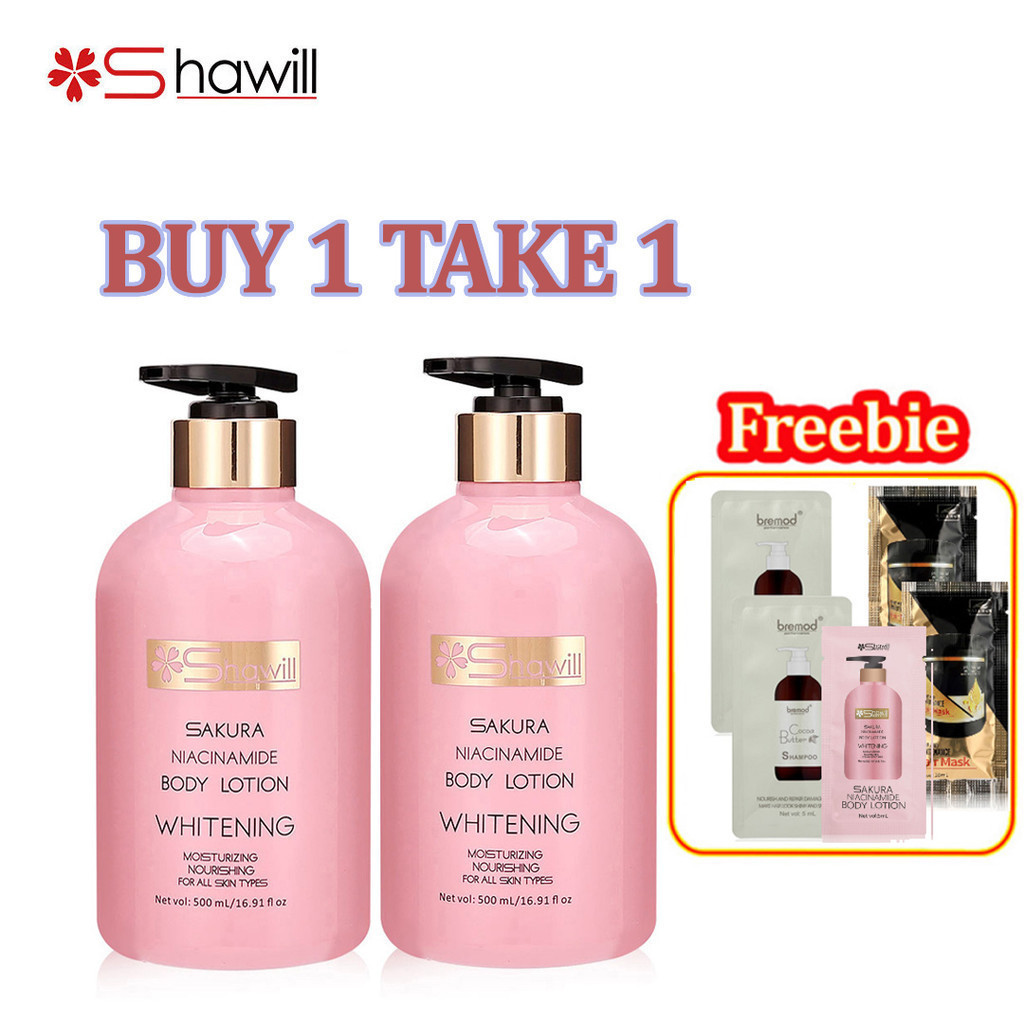Shawill Sakura Niacinamide Body Lotion 500ml Brightening Skin Care Moisturizing Nourishing Dry ...