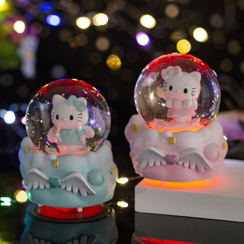 READY STOCK Hello Kitty Angel Wings Crystal Ball with Light Music for ...