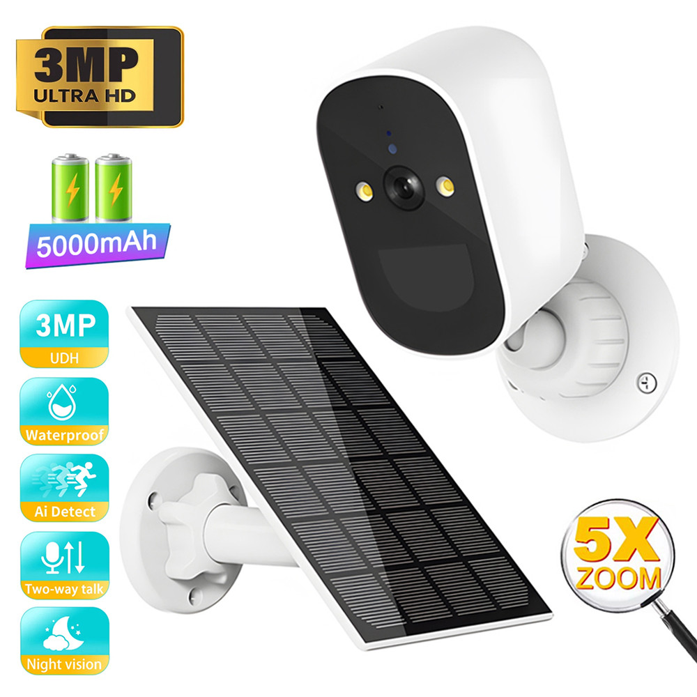 WiFi Network Security Camera Powered By Solar Panel 1080P High ...