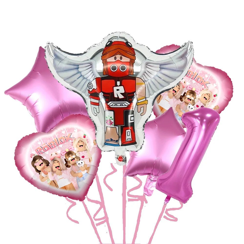 Roblox Birthday Balloons Pink Foil Number Balloon set kids Boy Birthday ...