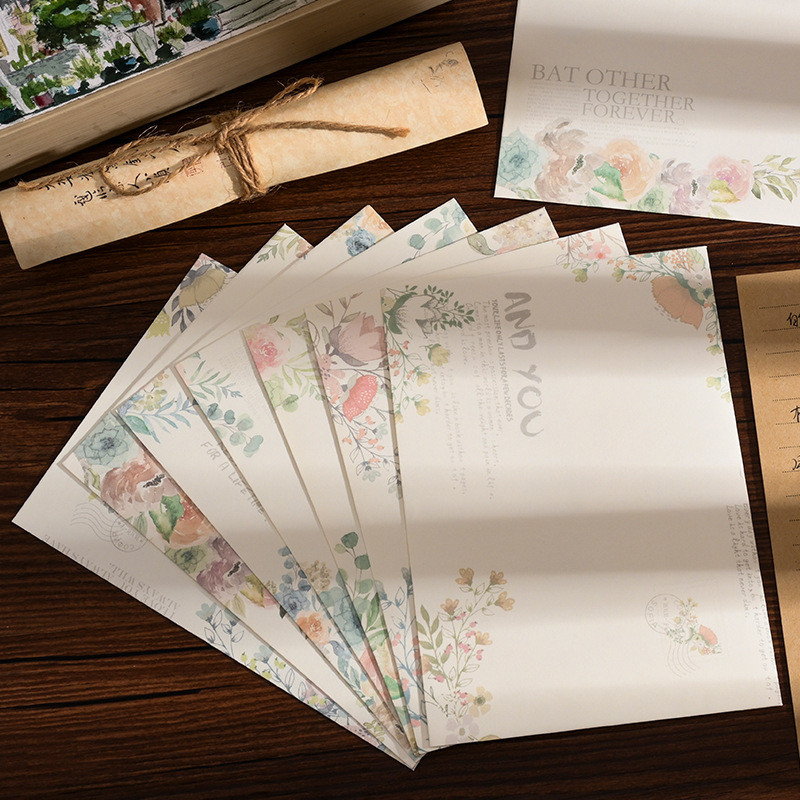 8 Pcs Retro Flower Language Series Envelope Romantic Love Design ...
