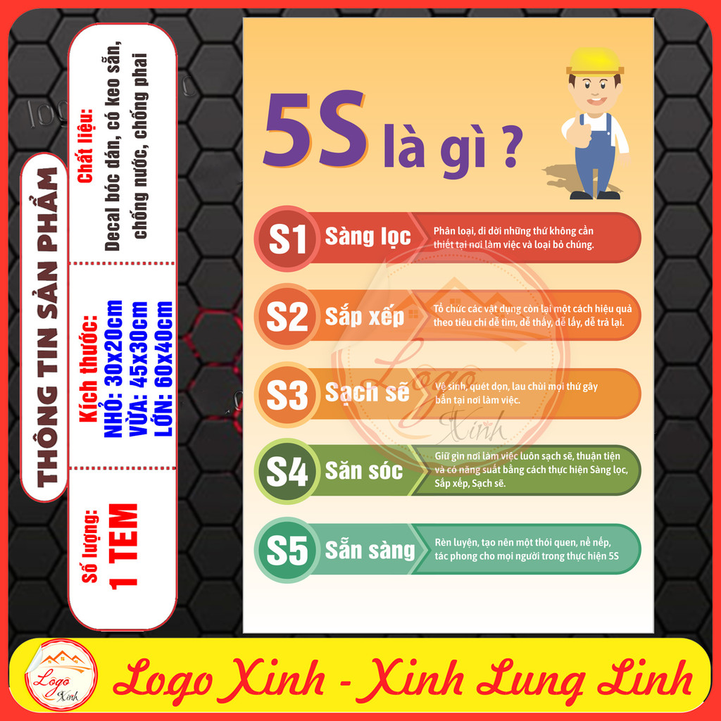 What is 5S Slogan Decal Sticker? Factory Improvement 5S Process ...