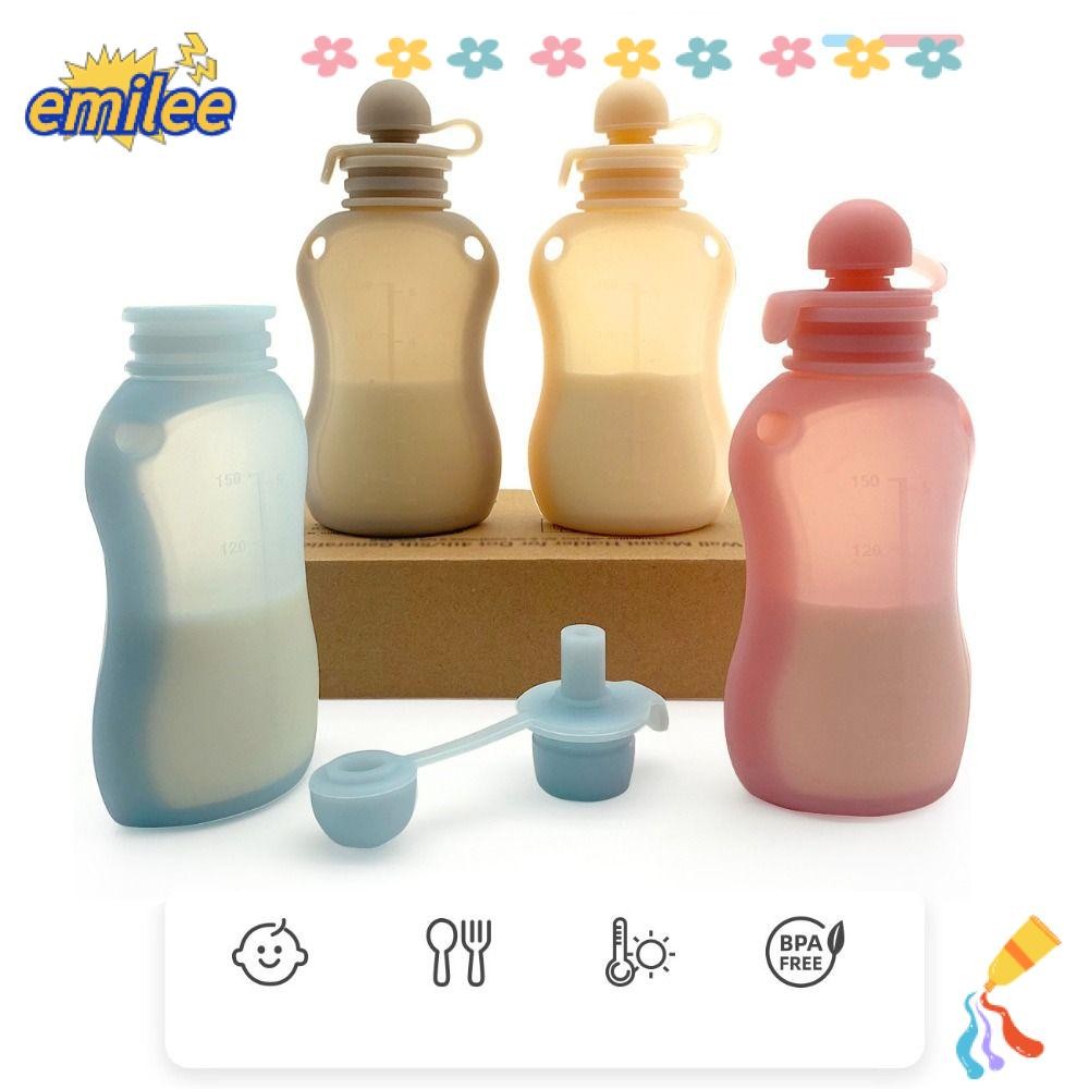 EMILEE Silicone Breastmilk Storage Bags, Leak-Proof 150ml Reusable ...