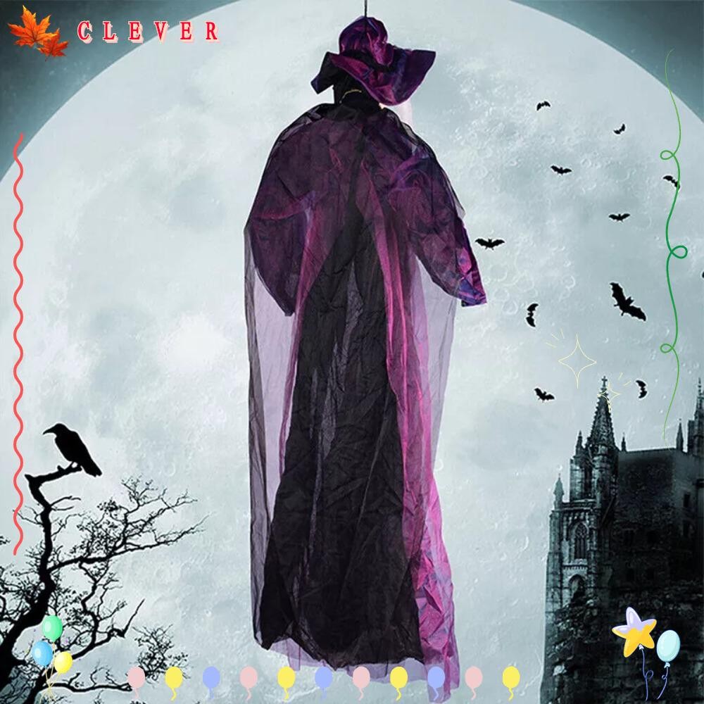 CLEVER Life Size Talking Witch, Halloween Purple Spooky Animatronic ...