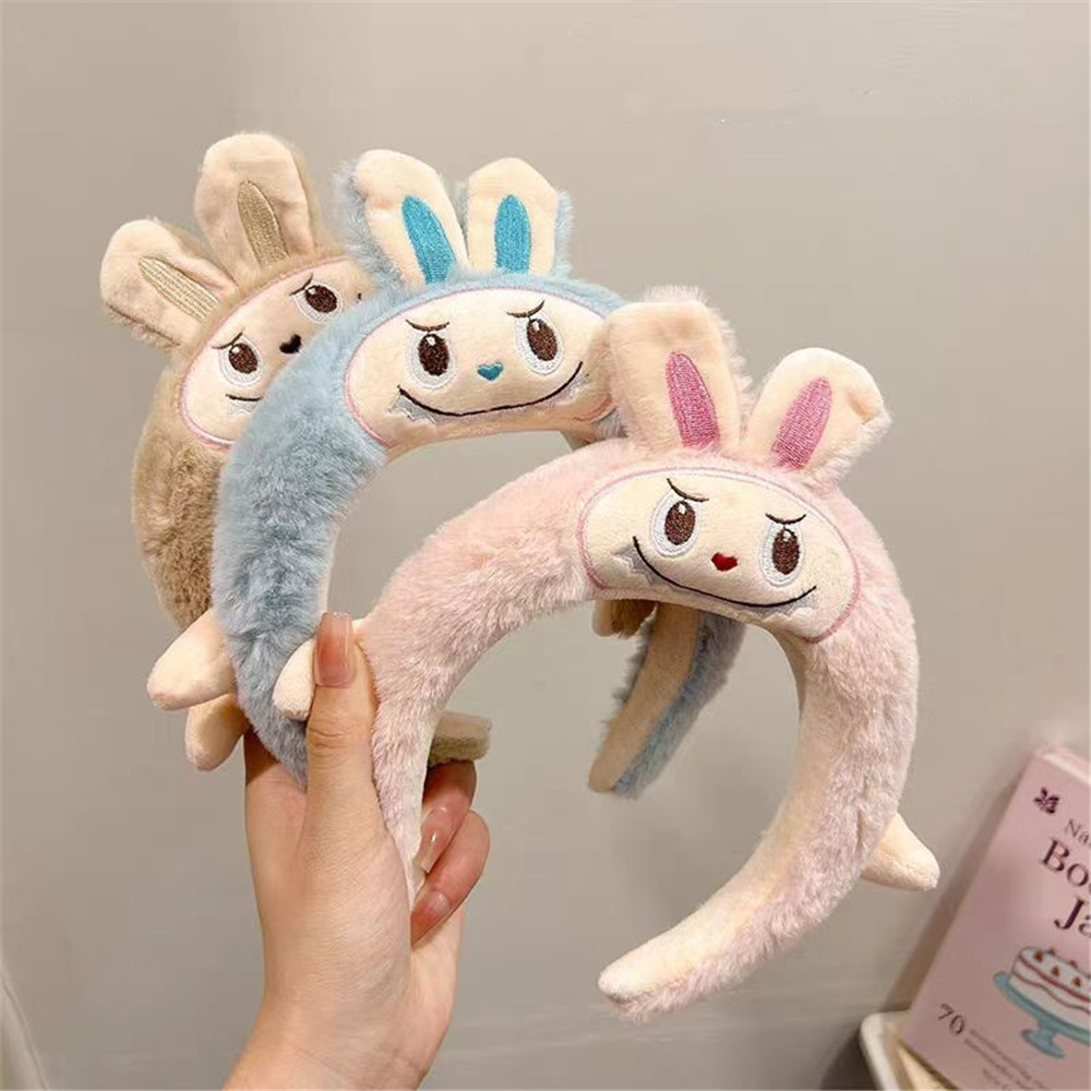 2024 New Sweet Hair Accessory Cartoon Wild Plush Headbands Cute Labubu ...