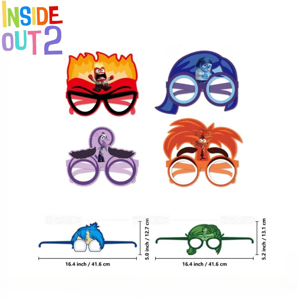 Inside Out 2 Birthday Party Cartoon Glasses Decoration 12pcs ...