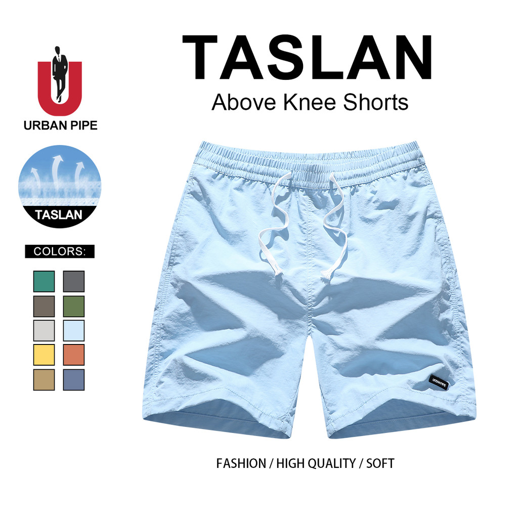 URBAN PIPE Plain Taslan Shorts For Men Quick Drying Above The Knee W ...