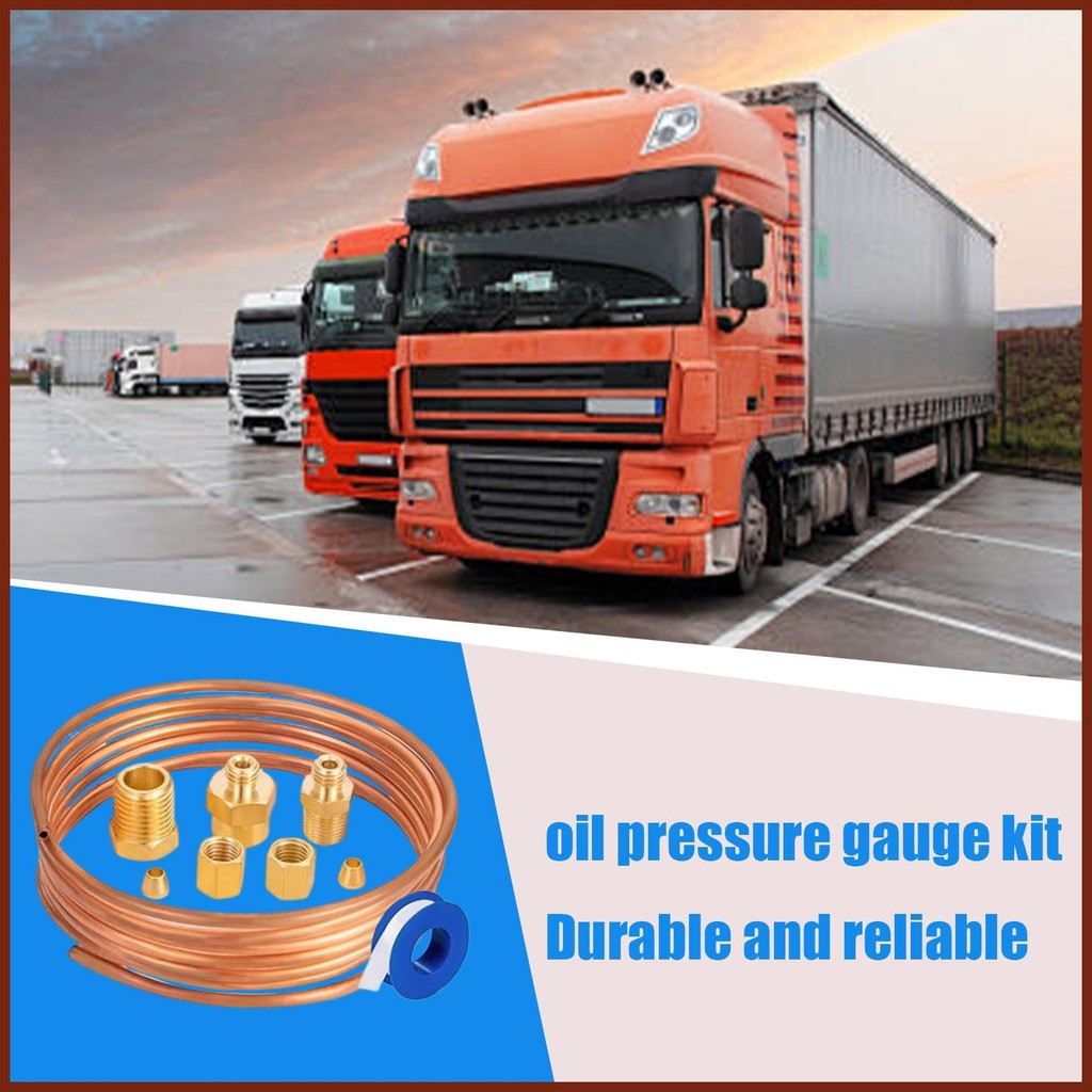 Mechanical Oil Pressure Gauge Kit Oil Pressure Gauge Copper Tube ...