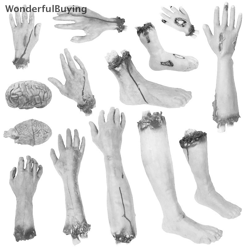 WBPH Belle Fake Severed Hands Halloween Zombie Hand Severed Arm Props ...