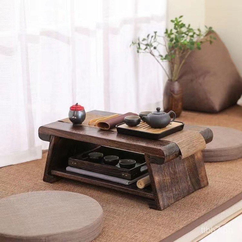 Solid Wood Tatami Bay Window Small Table Tea Table Japanese Style Low ...