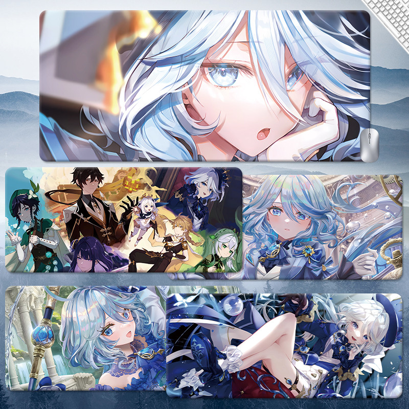 Furina Mouse Pad Genshin Impact Large Rubber Computer Desk Mat Fontaine ...