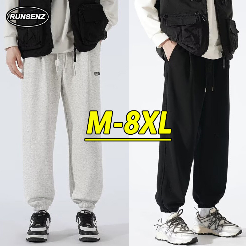 M-8XL Korean Simple Jogging Pants Men Plus Size Long Pants Autumn ...
