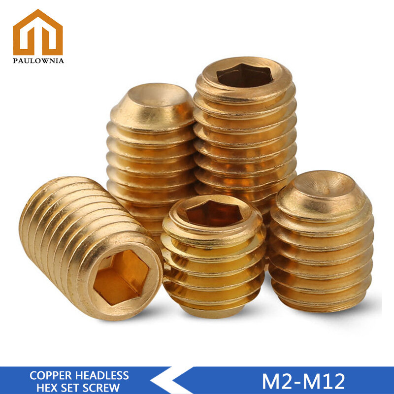 PP+Brass Set Screw with Cup Point M6 M8 M10 M12 Headless Hex Socket ...