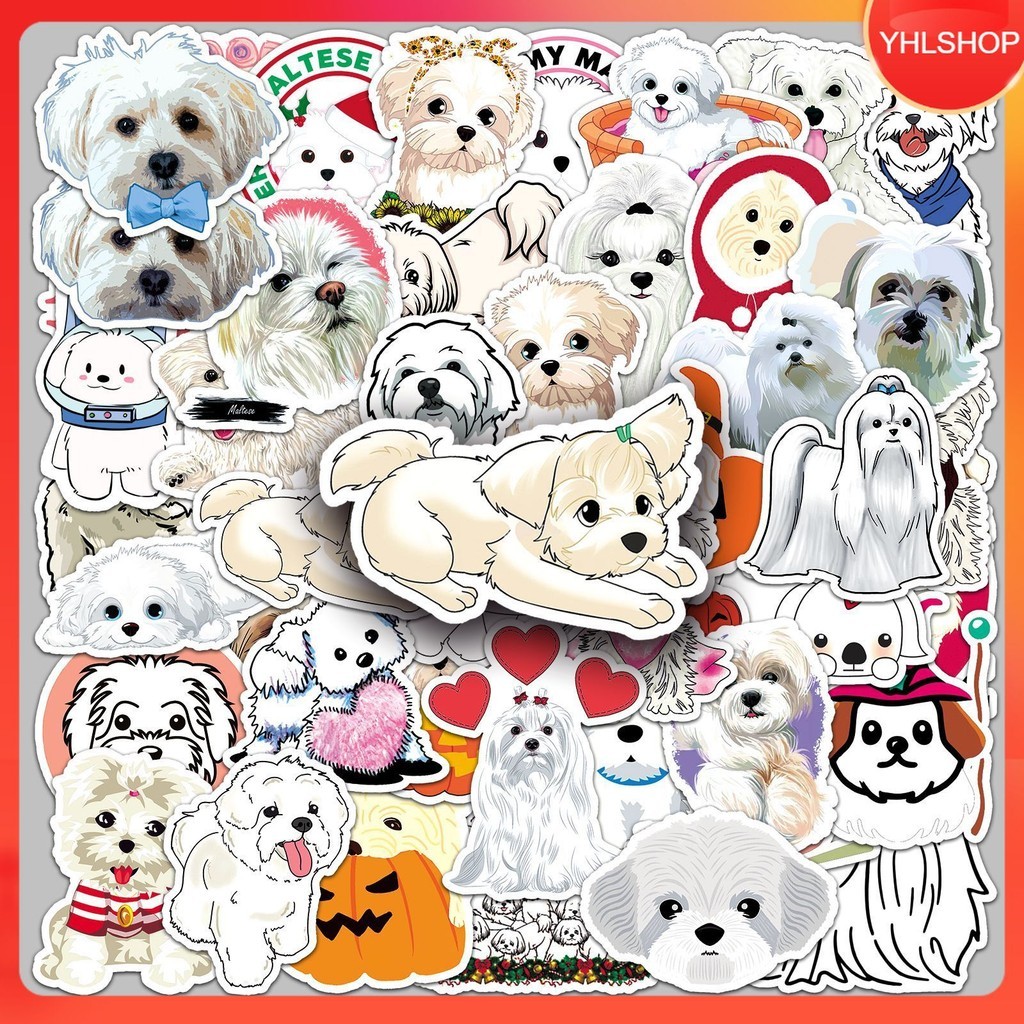 50 Designs Of cartoon puppy Maltese sticker | Shopee Philippines