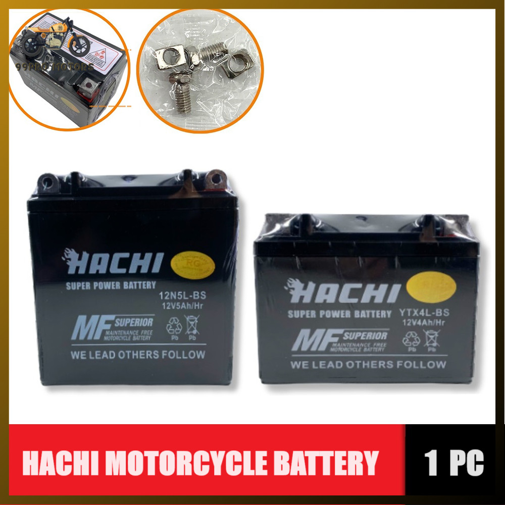 HACHI Motorcycle Battery YTX4L-BS / 12N5L-BS | Shopee Philippines