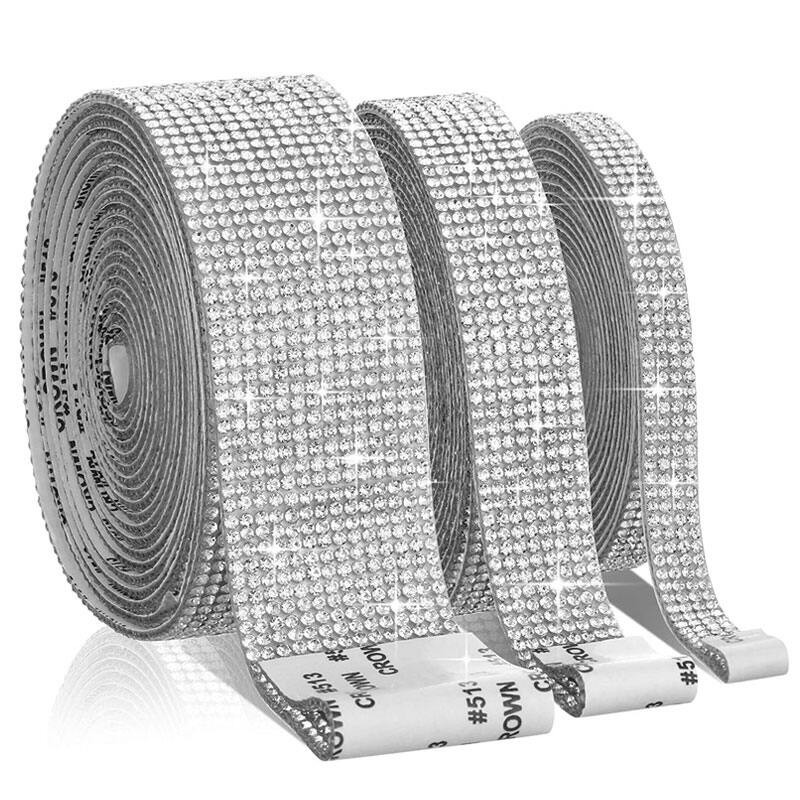 Self Adhesive Crystal Rhinestone Sticker Diamond Ribbon DIY Sticker ...