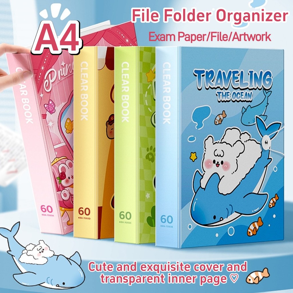 A4 Clear Book Paper Bag Thicken Clear Folder Organizer Presentation ...