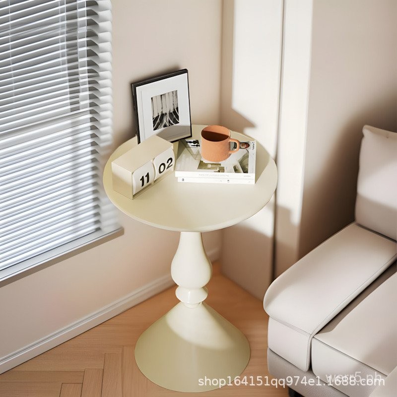 New Cream Style Living Room Sofa Side Table Small Tea Table Portable ...