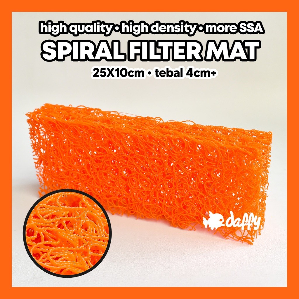 Kuroa Spiral filter Mat 25 x 10 cm Japmat Spiral aquarium pond filter ...