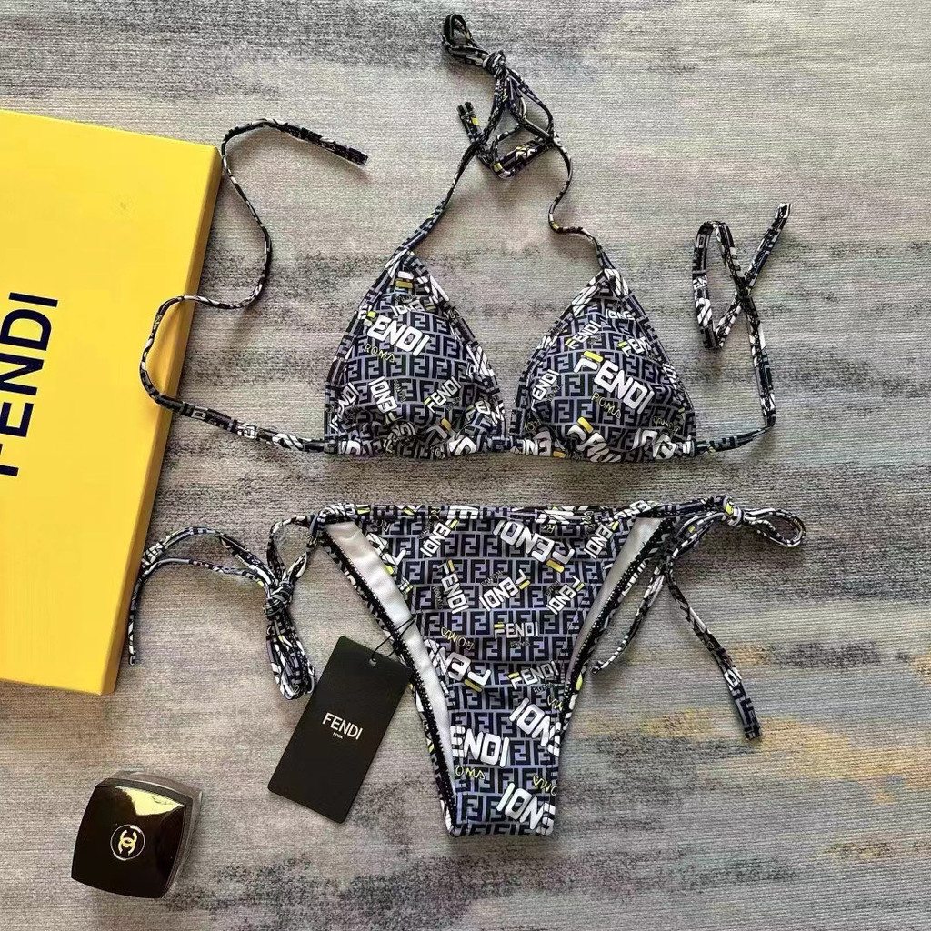 Fend.i Bikini Three-Point Ladies Swimsuit FF Printed Vacation Bikini ...