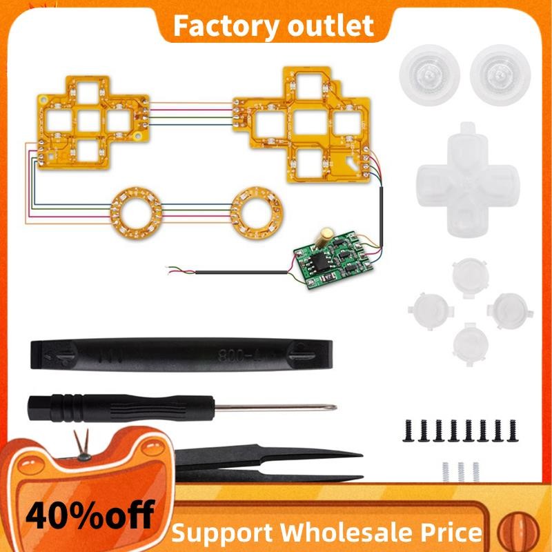 In Stock 6 Colors Diy Light Board For Ps5 Game Console Luminated D Pad Thumbsticks Face Buttons