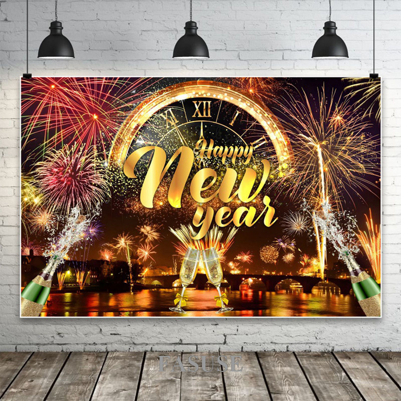 FAUSE 2025 Happy New Year Backdrops for Christmas Photography Decor ...