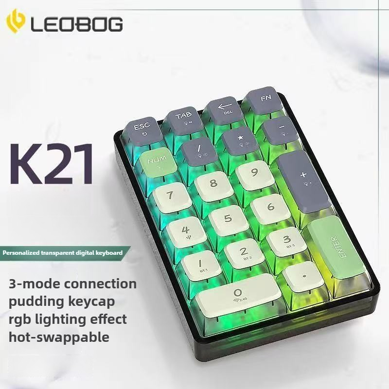 LEOBOG K21 Bluetooth Number Pad Mechanical Numeric Keypad 21 Key ...