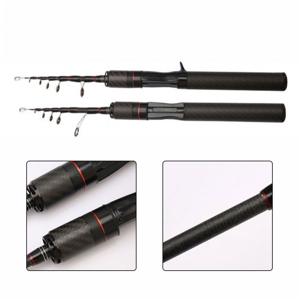 Portable Mini Fishing Rod 150cm 160cm Carbon Fiber with Stainless Steel ...