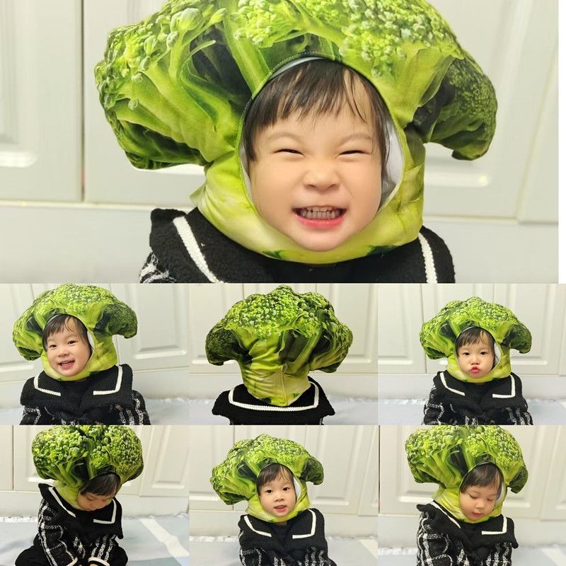 Broccoli Costume for Kids Nutrition Month Head Dress Vegetable Cap ...
