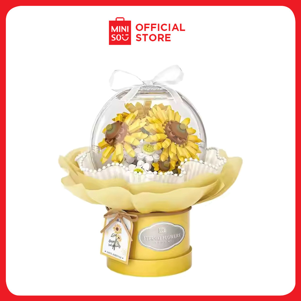 MINISO Eternity Flower Series Building Blocks Sunflower Bouquet ...