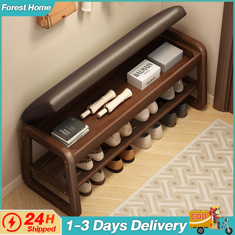 Shoe changing bench Solid Wood Stool Flip Up Storage Bench with Seat ...