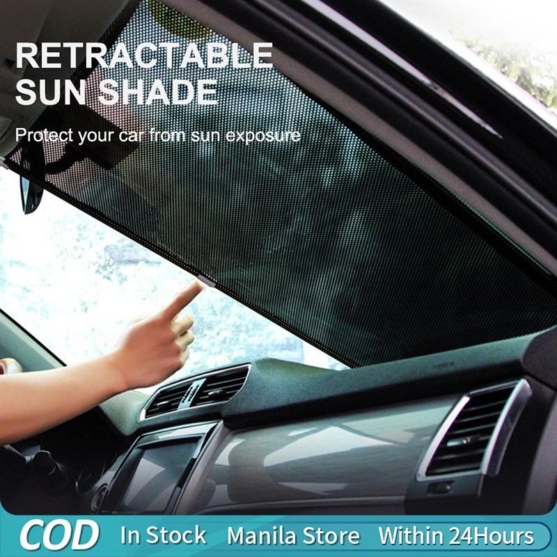 Car Sun Shade Cover Retractable Roller Windshield SunShade UV ...